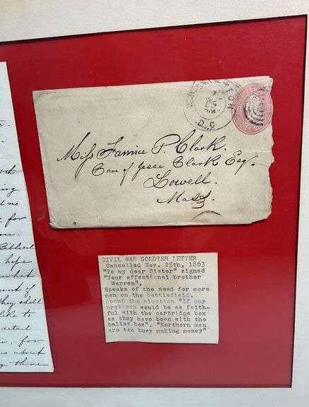Authentic Civil War Letter with Canceled November 25, 1863 Envelope ...