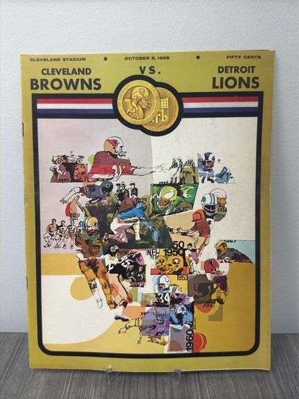 Vintage October 5, 1969 Cleveland Browns vs. Detroit Lions Program ...