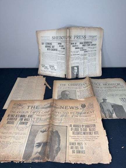 Early 1900s Historic Newspapers – Roosevelt, WWI, Political Headlines ...