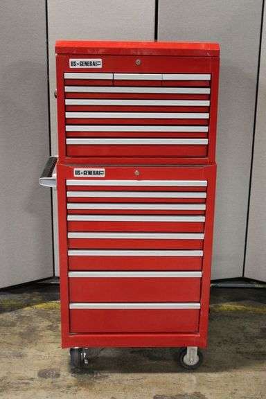 US General Pro 26″ Red 8-Drawer Industrial Tool Chest and Roller ...