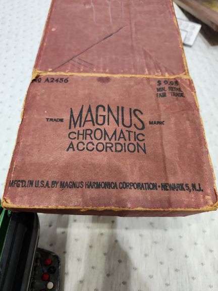 Vintage Magnus Chromatic Accordion U.S.A. Tested Works W/Box Small ...