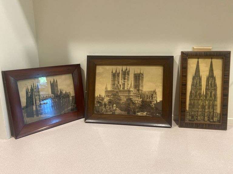 Three vintage/antique gothic cathedral prints - Auction Ohio
