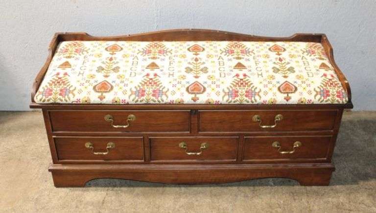 Lane Cedar Chest With Upholstered Top and Interior Storage - Auction Ohio