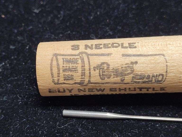 Antique Boye Needle Co. Sewing Machine Needle in Wooden Tube - Auction Ohio