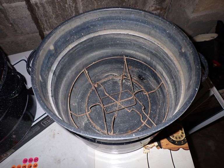 TWO Canning Pots with lids and contents - Auction Ohio