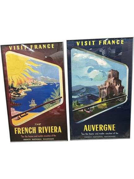 TWO FRAMED ‘VISIT FRANCE’ TRAVEL POSTERS. - Auction Ohio