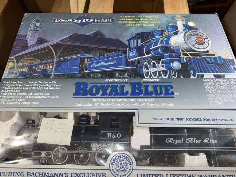 Royal blue train set - Auction Ohio