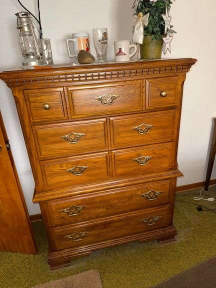 Wooden 5 Drawer Dresser, Misc Items - Auction Ohio