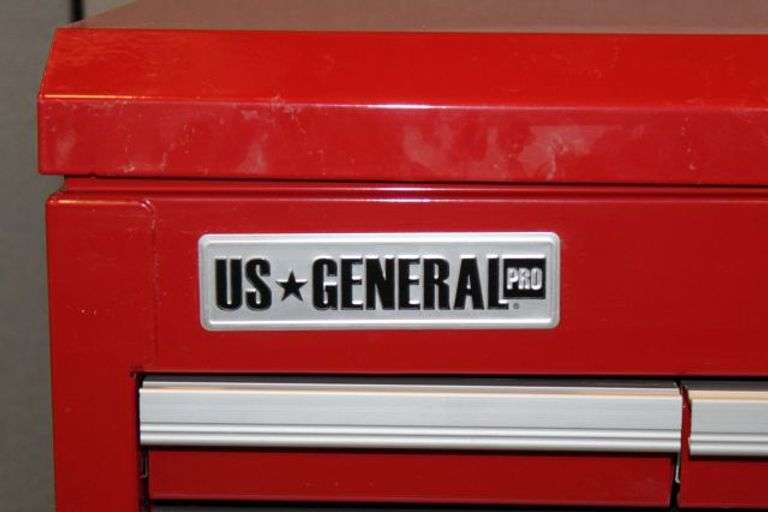 US General Pro 26″ Red 8-Drawer Industrial Tool Chest and Roller ...