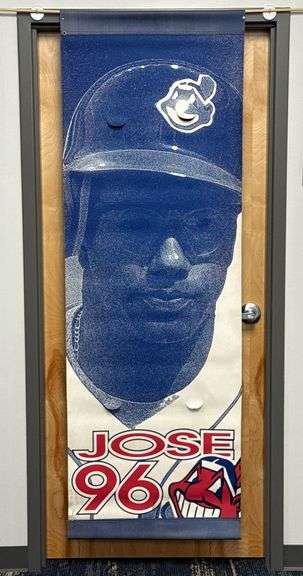 Vintage 1996 Official Cleveland Indians 2-Sided Stadium Street Banner ...