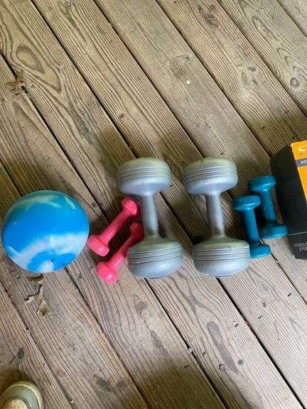 Assorted Hand Weights, Fitness Ball, Pump & Exercise Accessories ...