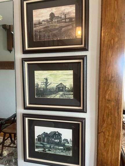 Set of 3 Framed Rural Landscape Prints - Auction Ohio