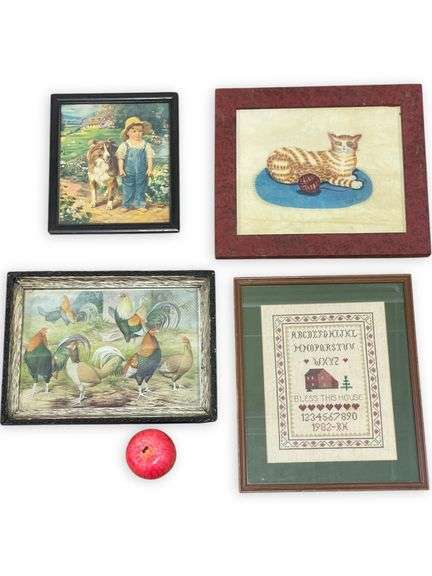 FOUR FRAMED COUNTRY ART PRINTS. - Auction Ohio