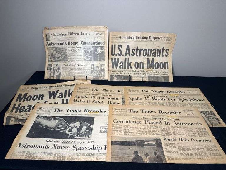 1969 Apollo 11 & Apollo 13 Moon Landing Newspaper Lot (7) – Historic ...