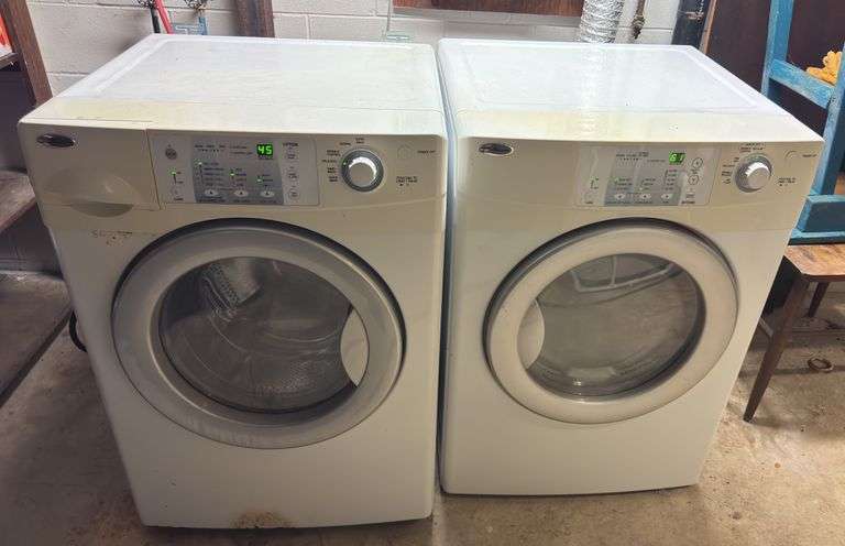 Amana Front Load Washing Machine and Electric Dryer Stackable - Auction ...