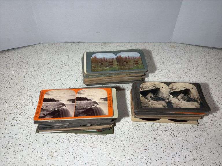 Three Stacks of Stereo View Cards - Auction Ohio