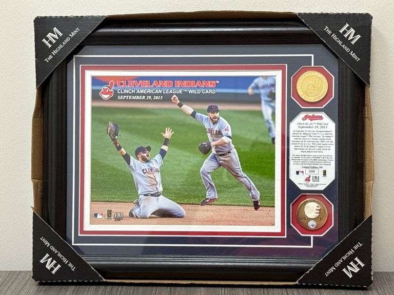 Cleveland Indians 2013 Highland Mint Framed Photo, Coin, and A Piece of ...