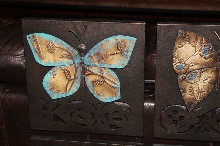 Decorative Metal Wall Art – Embossed Butterflies - Auction Ohio