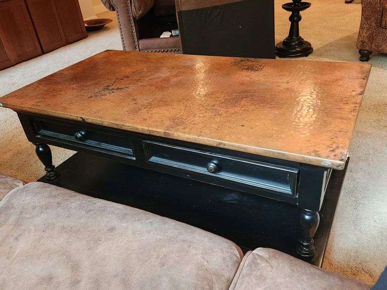 Cabrizo Copper Top Coffee Table from Arhaus - Auction Ohio