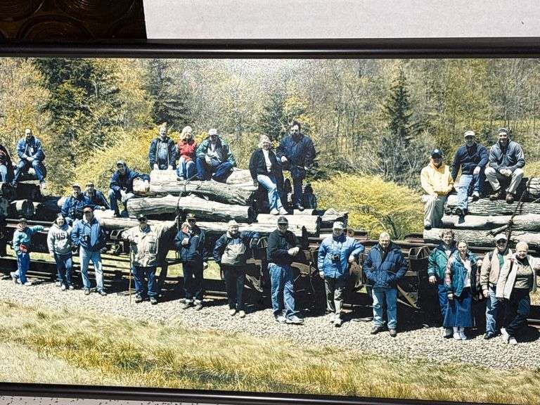 Real Photo of Mower Lumber Company, Train, and Employees - Auction Ohio