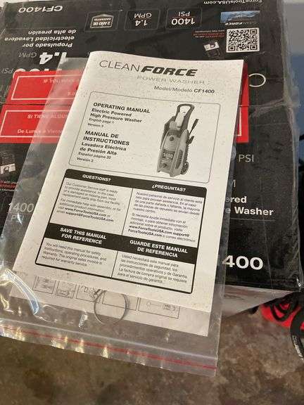Clean Force 1400 psi Electric Pressure Washer. Only used a couple times ...