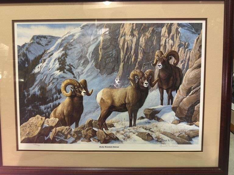 Signed, numbered big horn sheep print - Auction Ohio