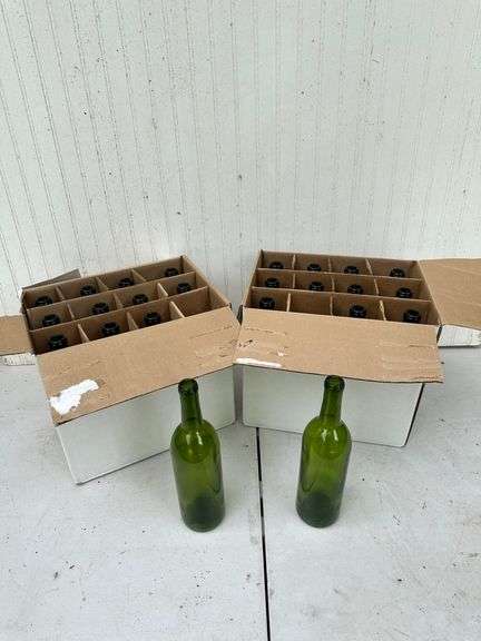 Two Cases of Empty Green Wine Bottles - Auction Ohio