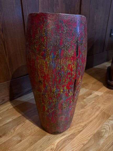 Tall Rustic Wood Vase - Auction Ohio