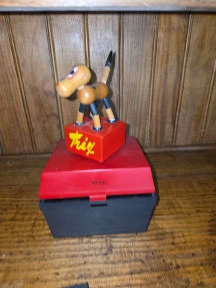 Vtg wooden trix dog jointed collapsible puppet toy Pluto - Auction Ohio