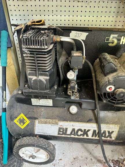 Sanborn Black Max 5HP Portable Air Compressor - Auction Ohio