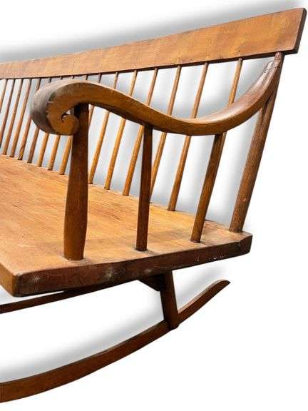 WINDSOR SPINDLE-BACK ROCKING BENCH. - Auction Ohio