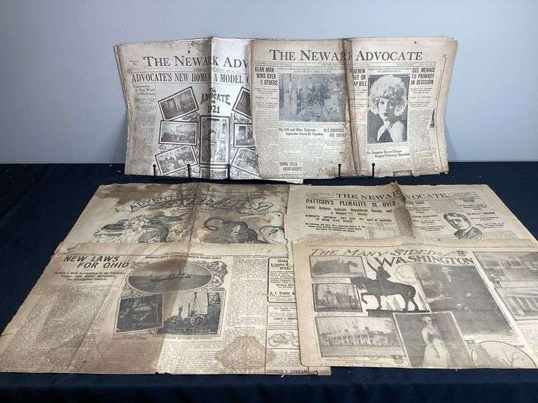 Newark Advocate Historical Newspaper Lot – Early 1900s - Auction Ohio