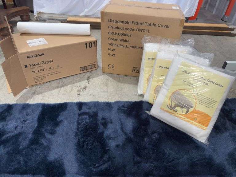 Bulk Disposable Fitted Table Covers & table Paper Rolls - Auction Ohio