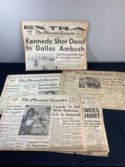 1963 Phoenix Gazette Newspaper Lot – JFK Assassination, Civil Rights ...