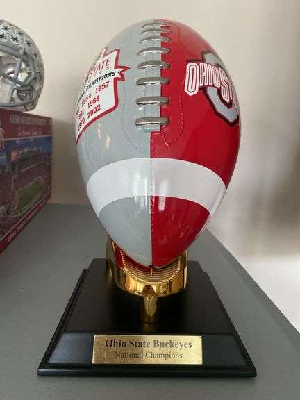 OSU National Champions commemorative football trophy display - Auction Ohio