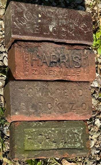 Four Vintage Masonry Bricks with Embossed Stamps - Auction Ohio