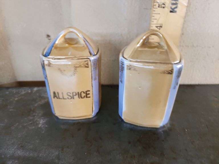 Vintage White Block Germany Porcelain Jars - Auction Ohio