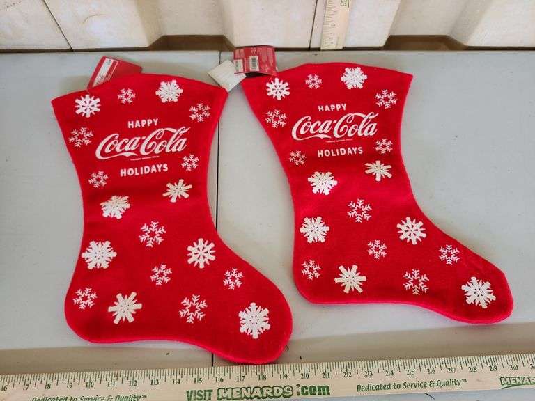 2 New Coca Cola Felt Stockings - Auction Ohio