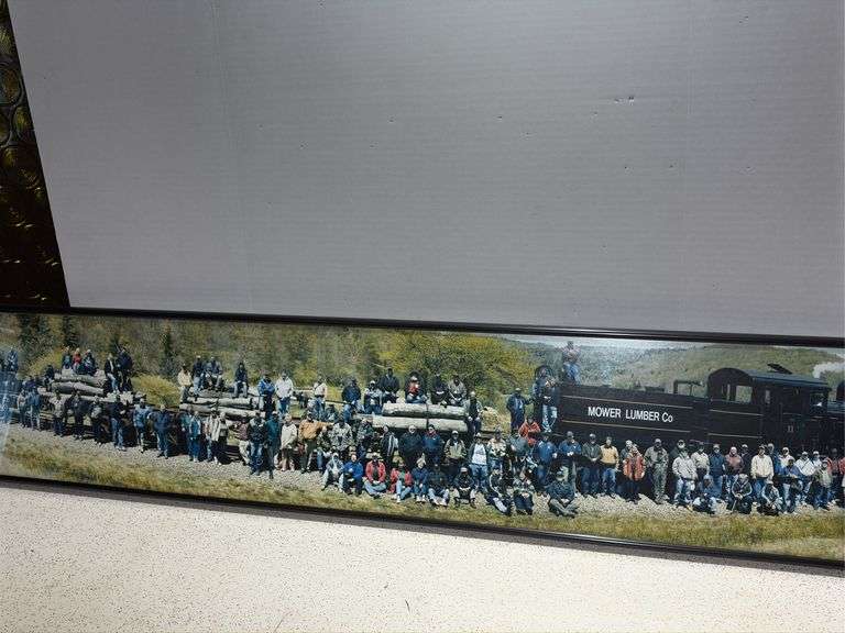 Real Photo of Mower Lumber Company, Train, and Employees - Auction Ohio