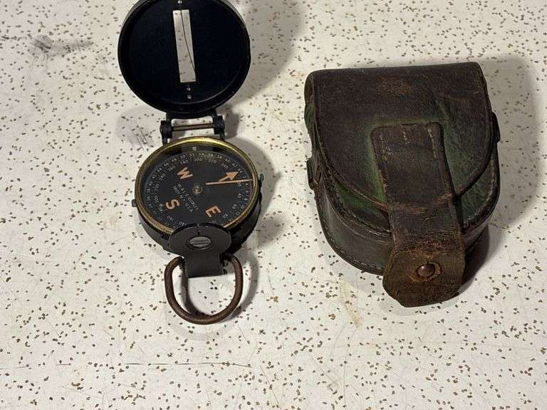 Vintage Compass in Leather Case - Auction Ohio