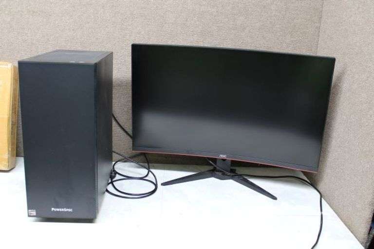 PowerSpec G706 Desktop PC with AMD Ryzen 7 and AOC CQ32G1 32-Inch ...