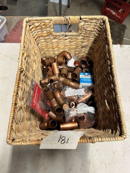 Basket of Assorted Copper Pipe Fittings - Auction Ohio