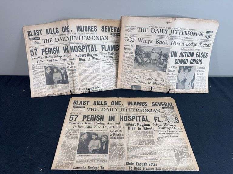 Historic 1940s–1960s “The Daily Jeffersonian” Newspapers – Tragedy ...