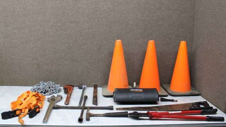 Tools and Equipment Including Generac Sweeper, Hand Tools, and Traffic ...