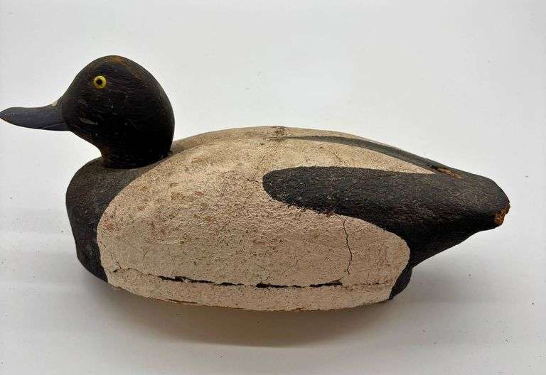 Hand-Carved and Painted Duck Decoy with Weighted Base - Auction Ohio