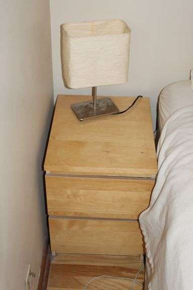 Maple Bedside Chest & Lamp - Auction Ohio
