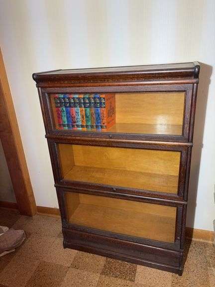 Three Stack Oak Bookcase by Macey - Auction Ohio