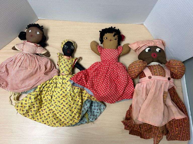 Vintage Topsy-Turvy Dolls – Reversible Black and White Cloth Dolls (Lot ...