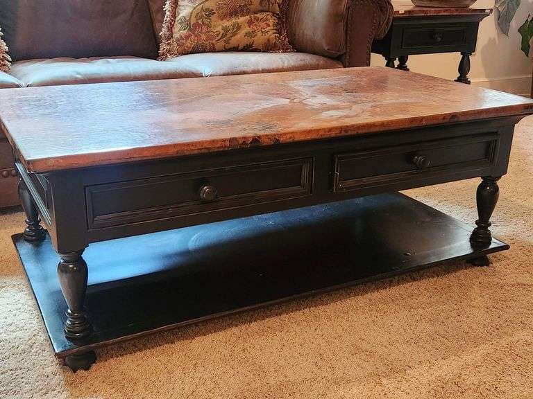 Cabrizo Copper Top Coffee Table from Arhaus - Auction Ohio