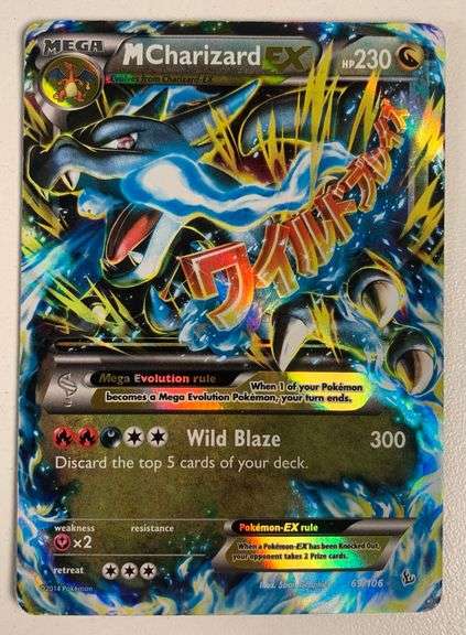 Pokemon Mega Charizard 69/106 Flashfire Holo Card 2014 - Auction Ohio
